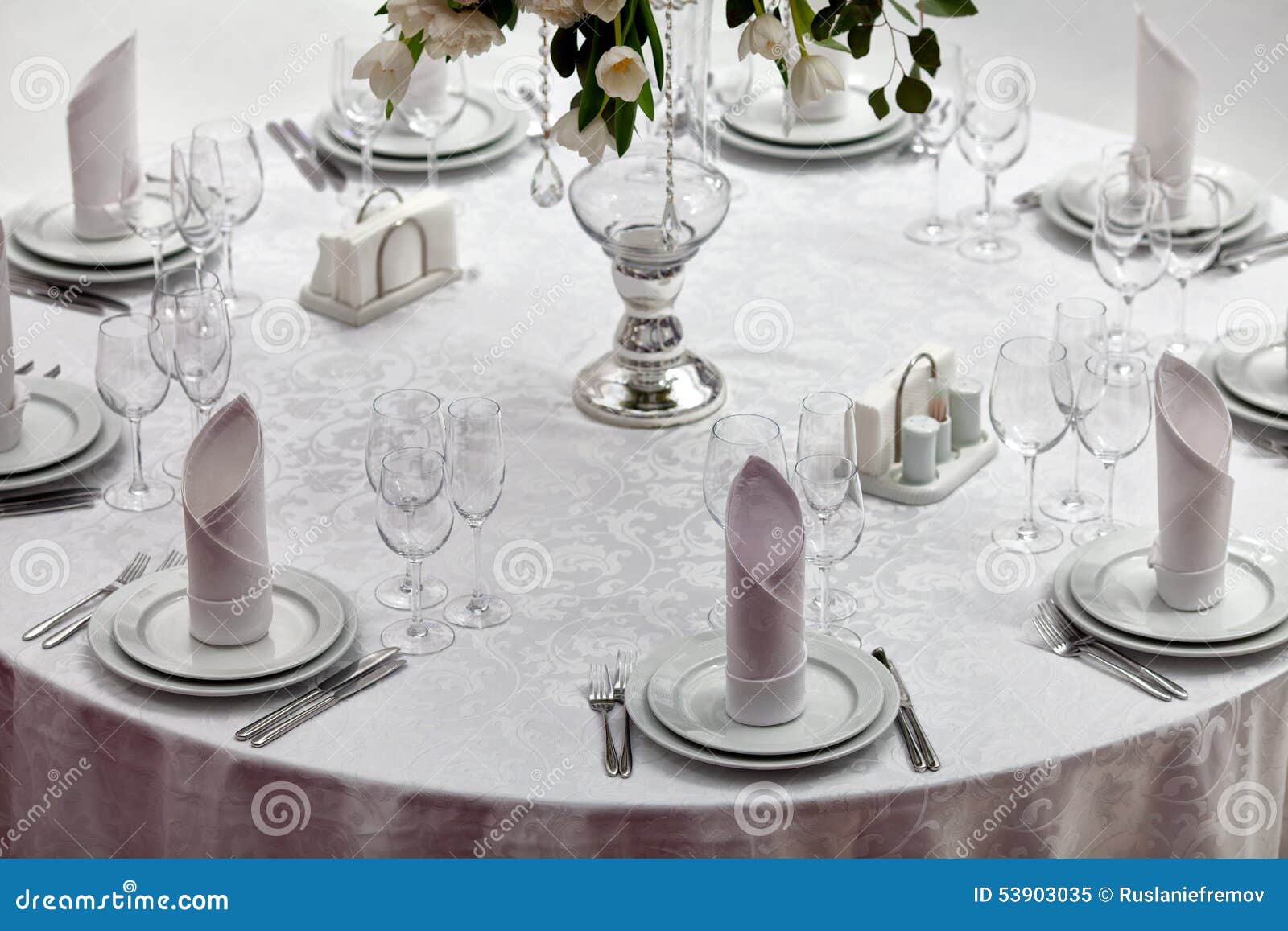 Table Set for an Event Party or Wedding Reception Stock Image - Image ...