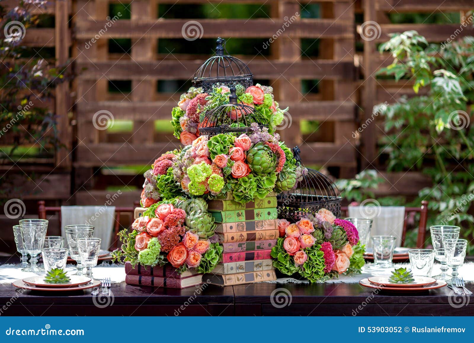 Table Set for an Event Party or Wedding Reception Stock Photo - Image ...