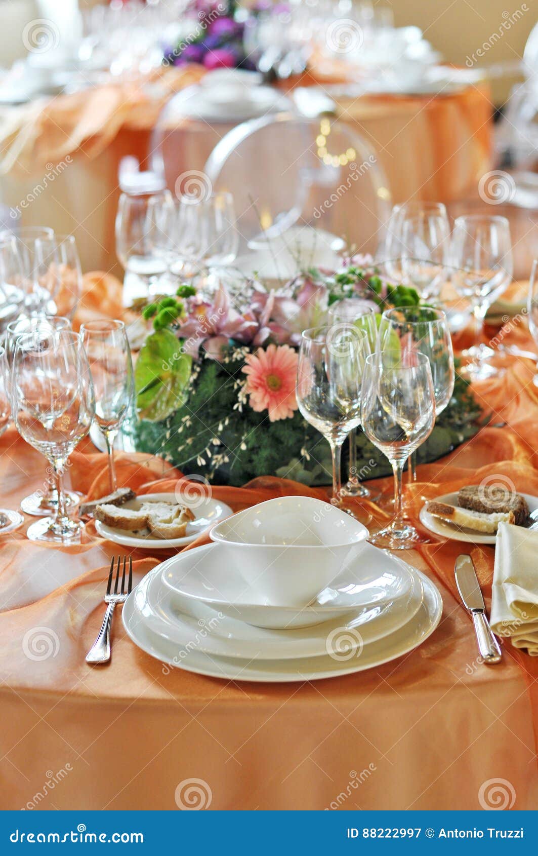 Table set for feast stock image. Image of marriage, decoration - 88222997