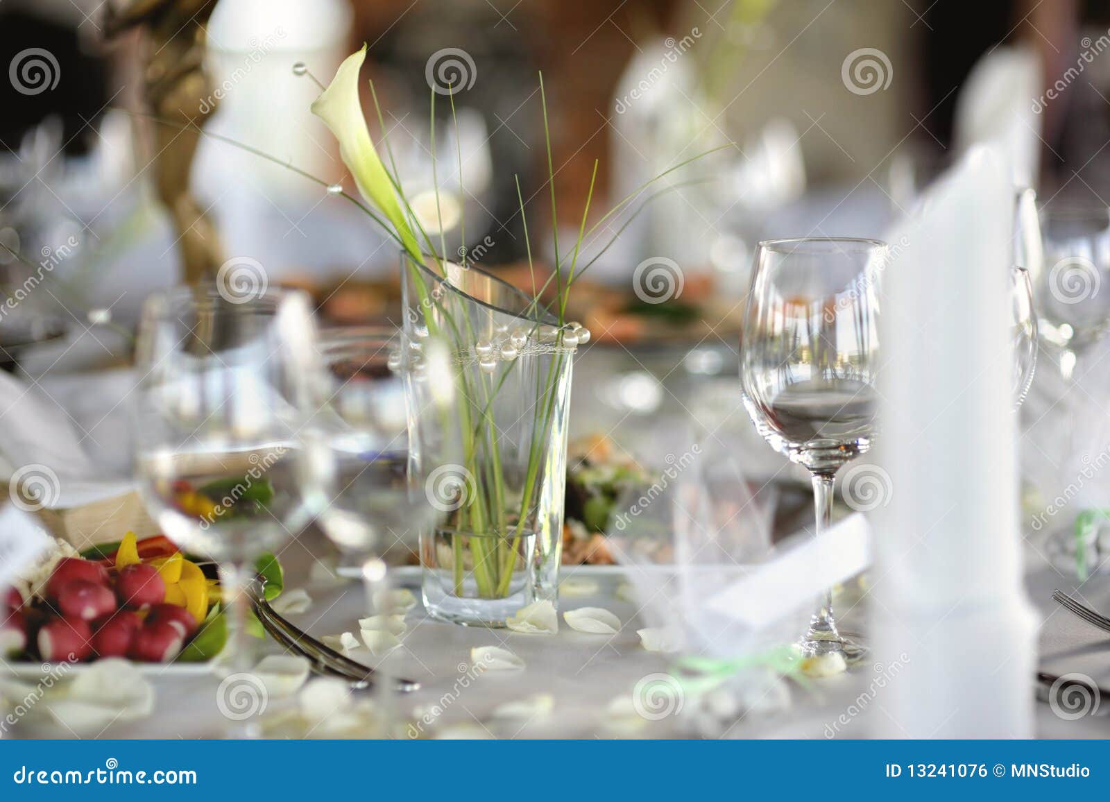 Table Set for a Festive Party or Dinner Stock Photo - Image of dining ...