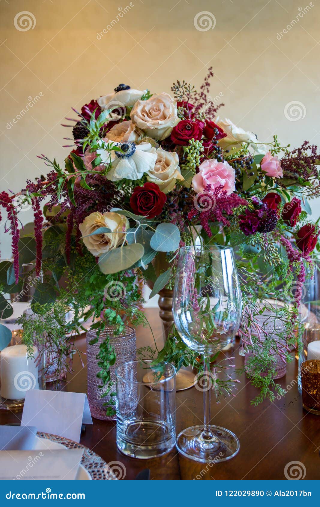 Table Set with Fresh Flowers Stock Photo - Image of designer, dining ...