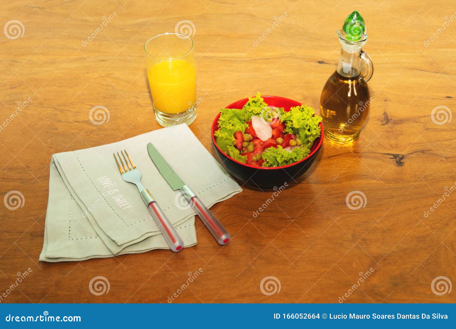 Table Set with Healthy and Light Food Stock Photo - Image of tropical ...