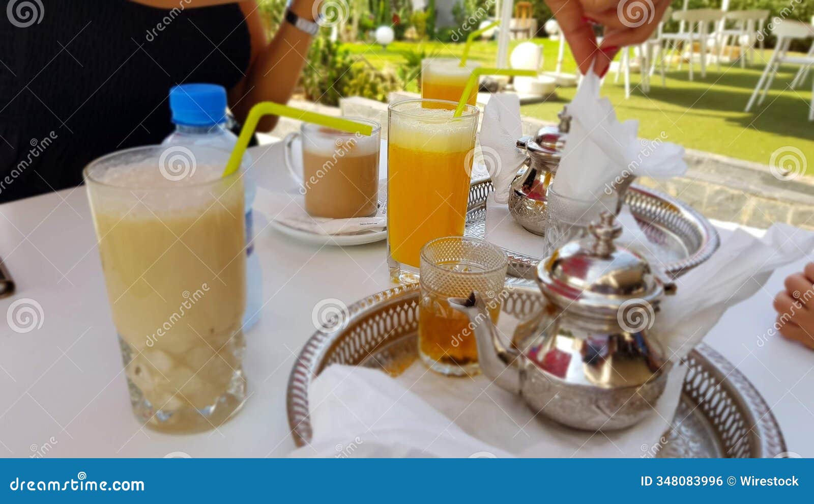 Refreshing Drink Table Setup Stock Photo - Image of coffee, beverage ...