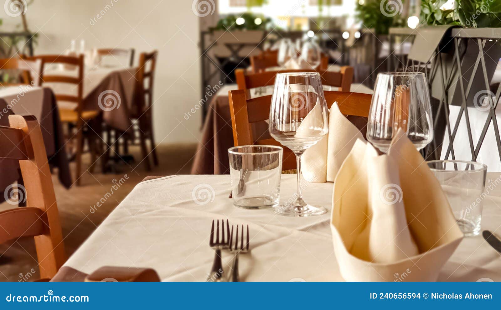 Table Set at a Luxury Italian Trattoria Restaurant Stock Photo - Image ...