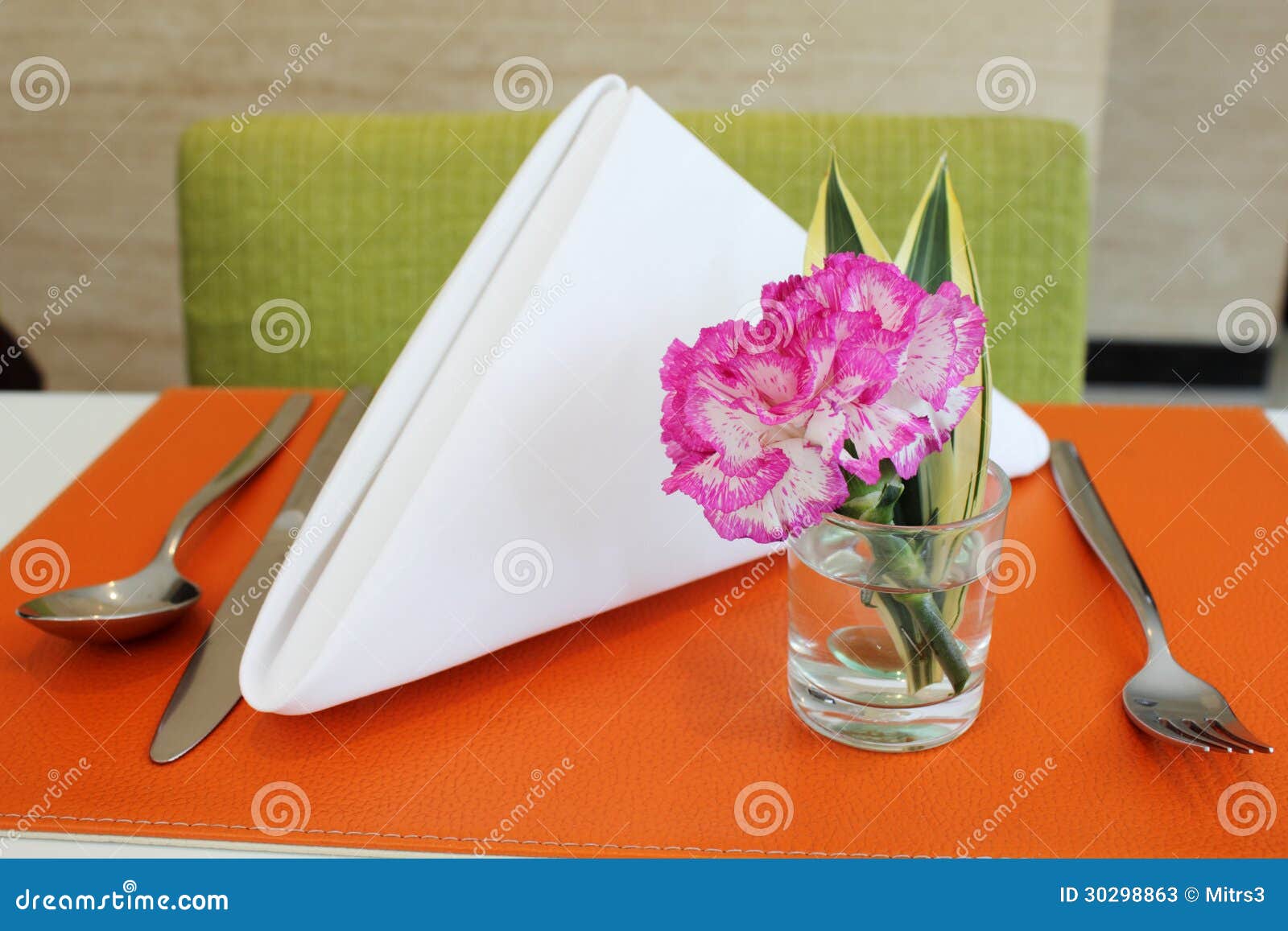 Table Set for Meal. Kitchen Interior Stock Image - Image of banquets ...