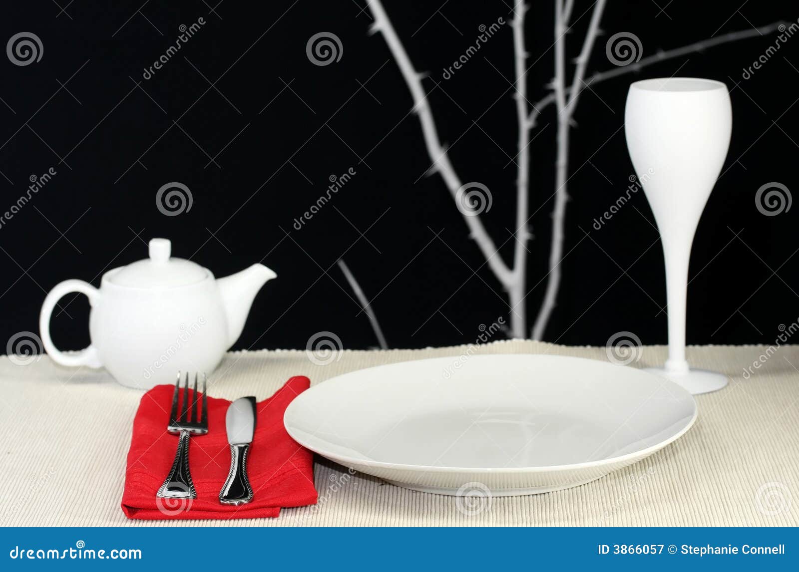 Table Set for One stock image. Image of high, teapot, dining - 3866057