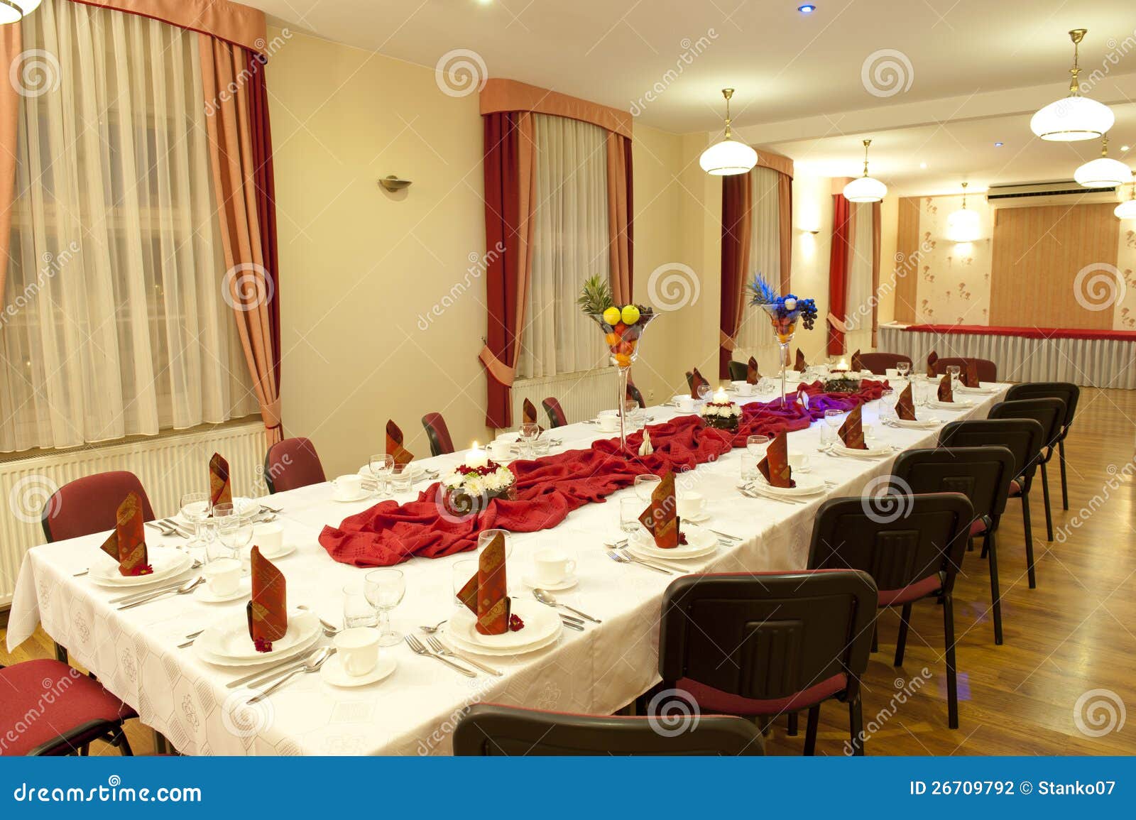 Table set for a party stock photo. Image of dinner, bouquet - 26709792