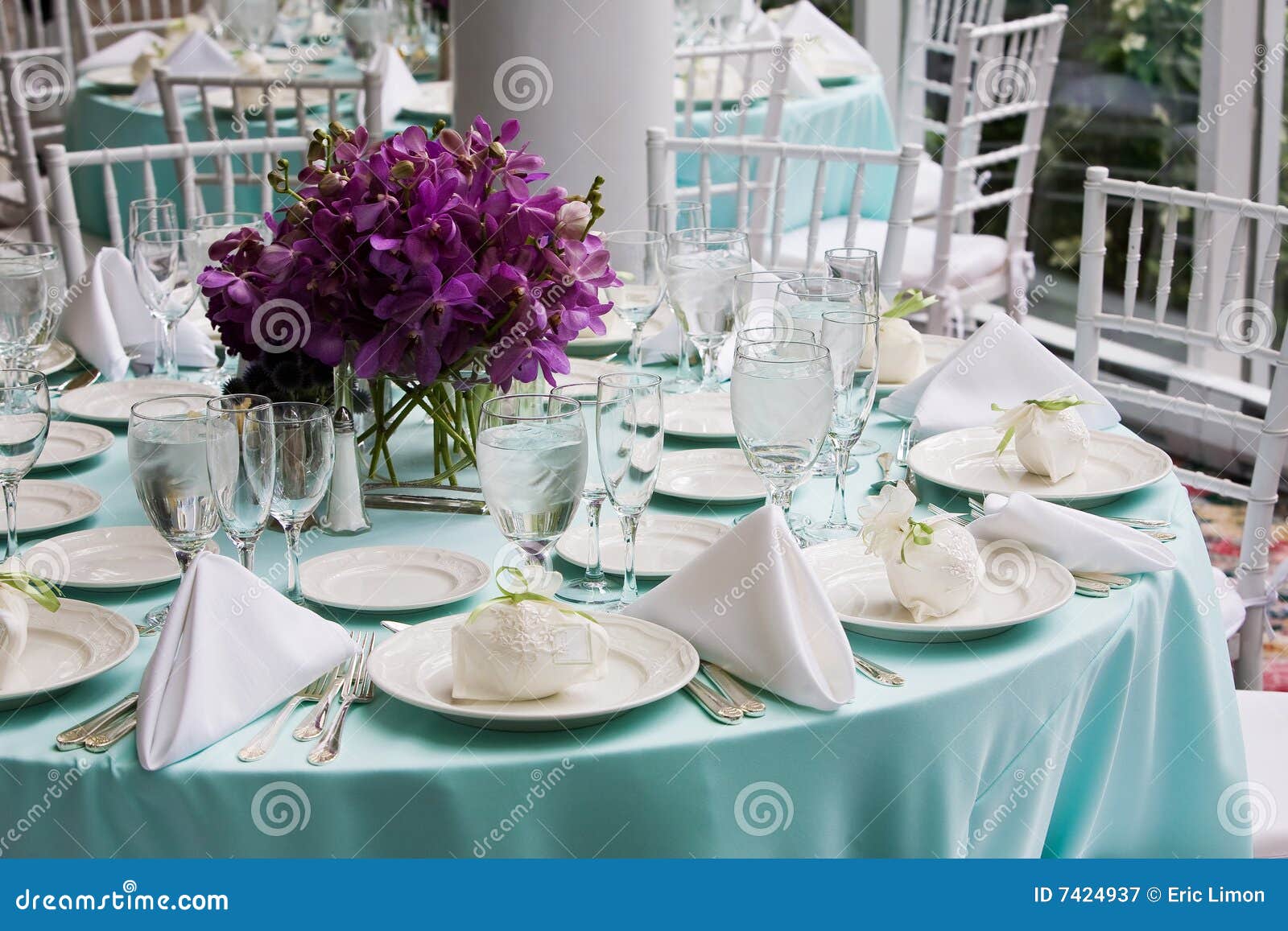 Table Set for a Party or Function Stock Image - Image of silverware ...
