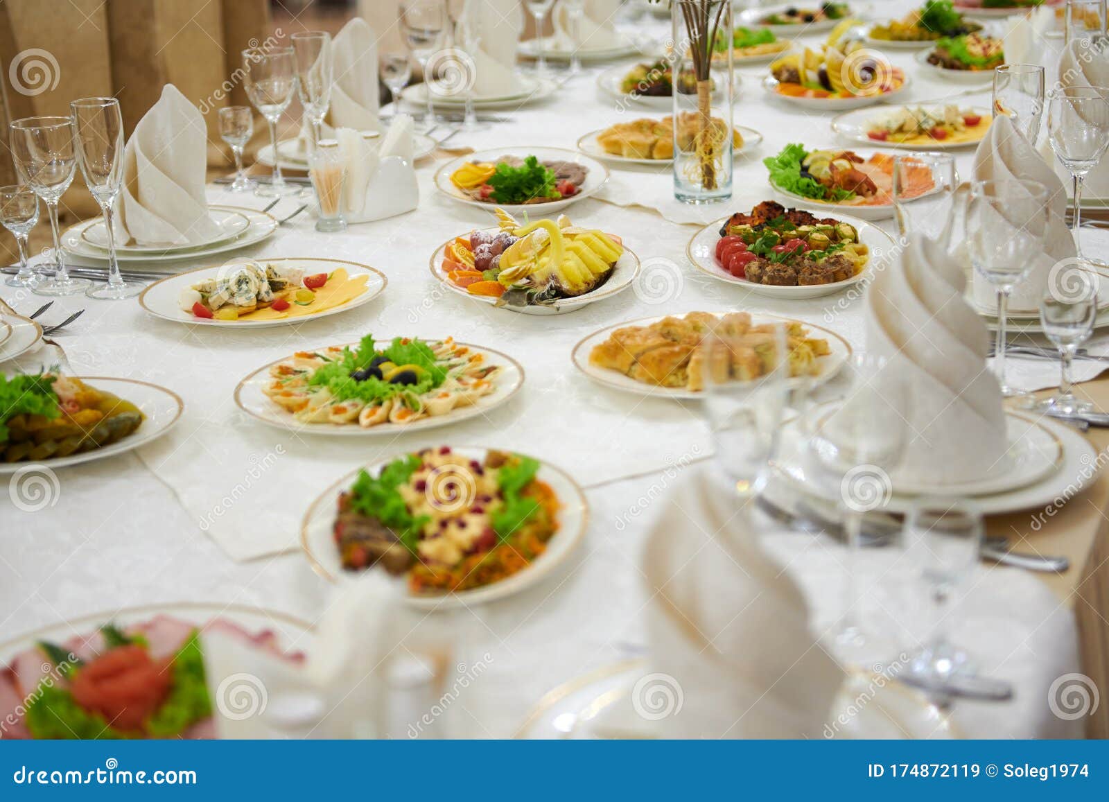 A Table Set in the Restaurant, Food and Drink Stock Image - Image of ...