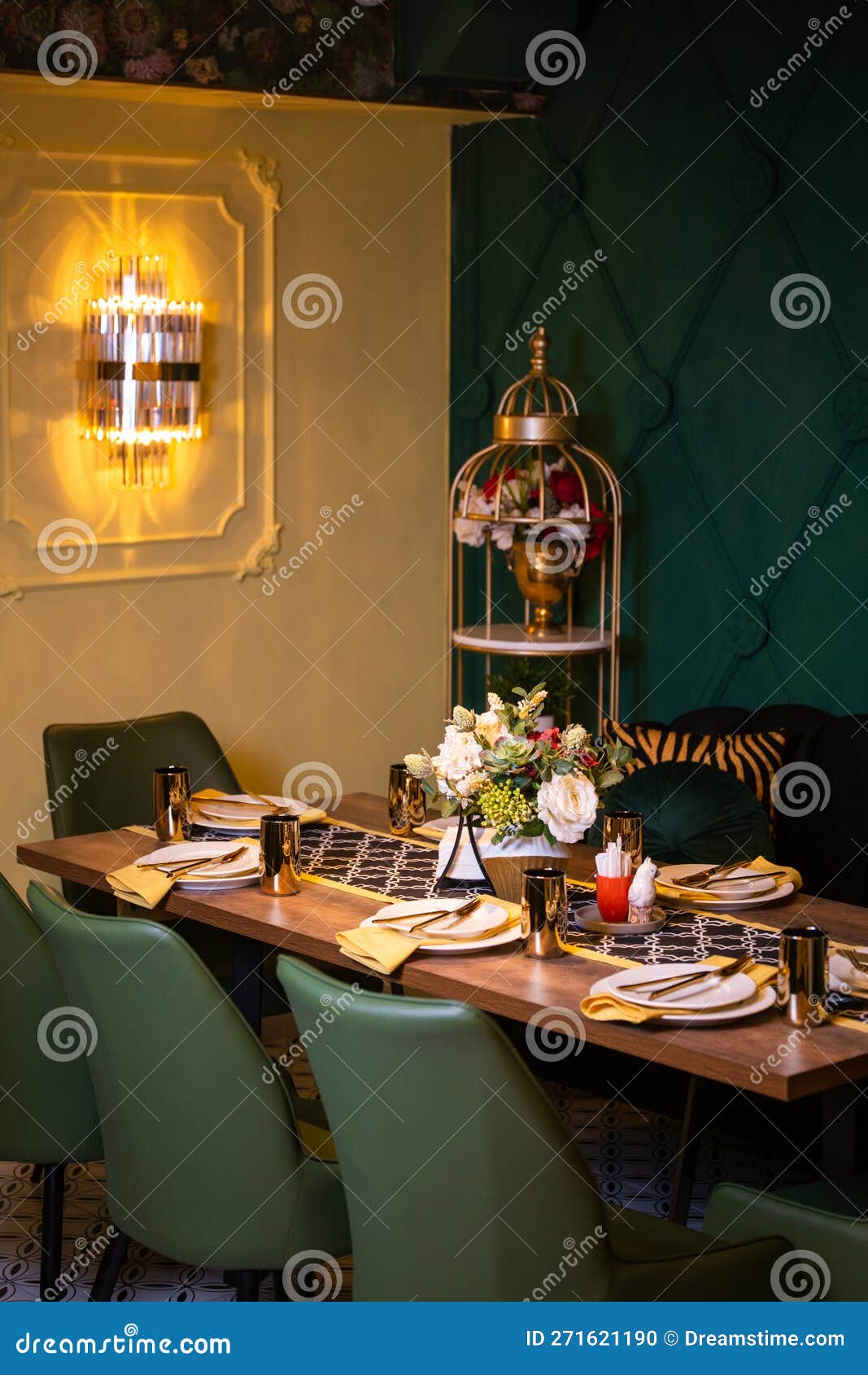 A Table Set in the Restaurant. Interior in the Restaurant Room Stock ...