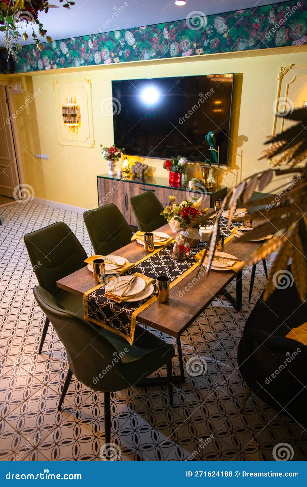 A Table Set in the Restaurant. Interior in the Restaurant Room Stock ...
