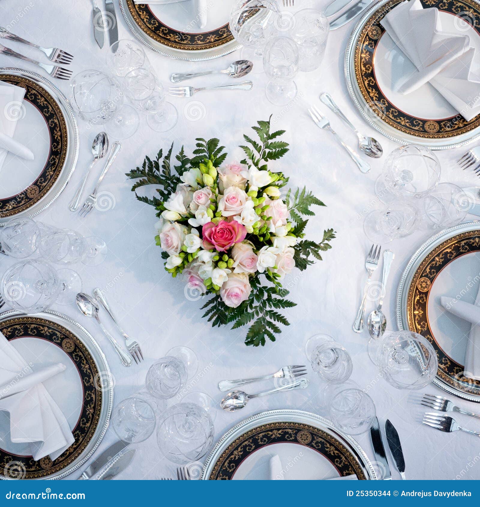 Table set for six stock photo. Image of setting, waiting - 25350344