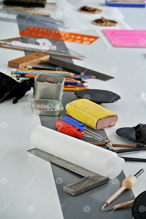 Table Set with Tools for Handicrafts Stock Image - Image of ...