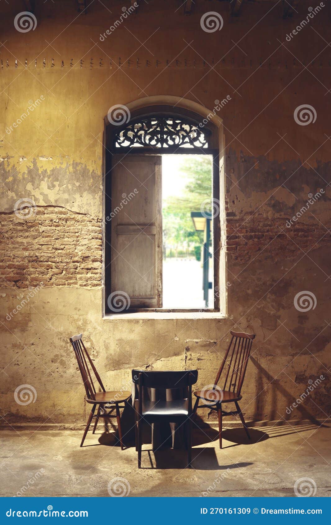 Table Set Under the Antique Window Stock Image - Image of table, light ...
