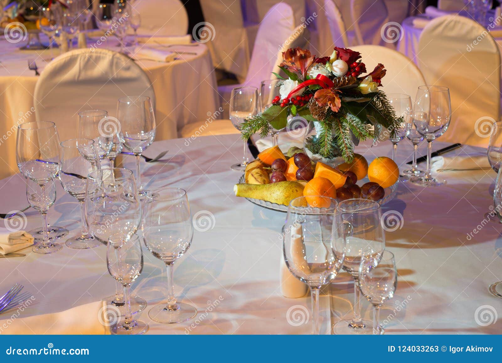 A Table Set Up by a Catering Service in a Restaurant Stock Image ...