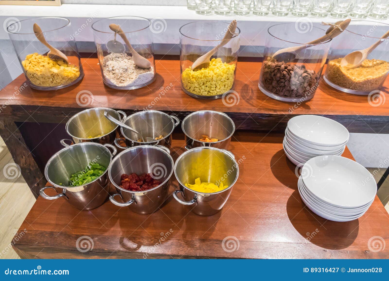 Table Set Up for Continental Breakfast . Stock Image - Image of fresh ...
