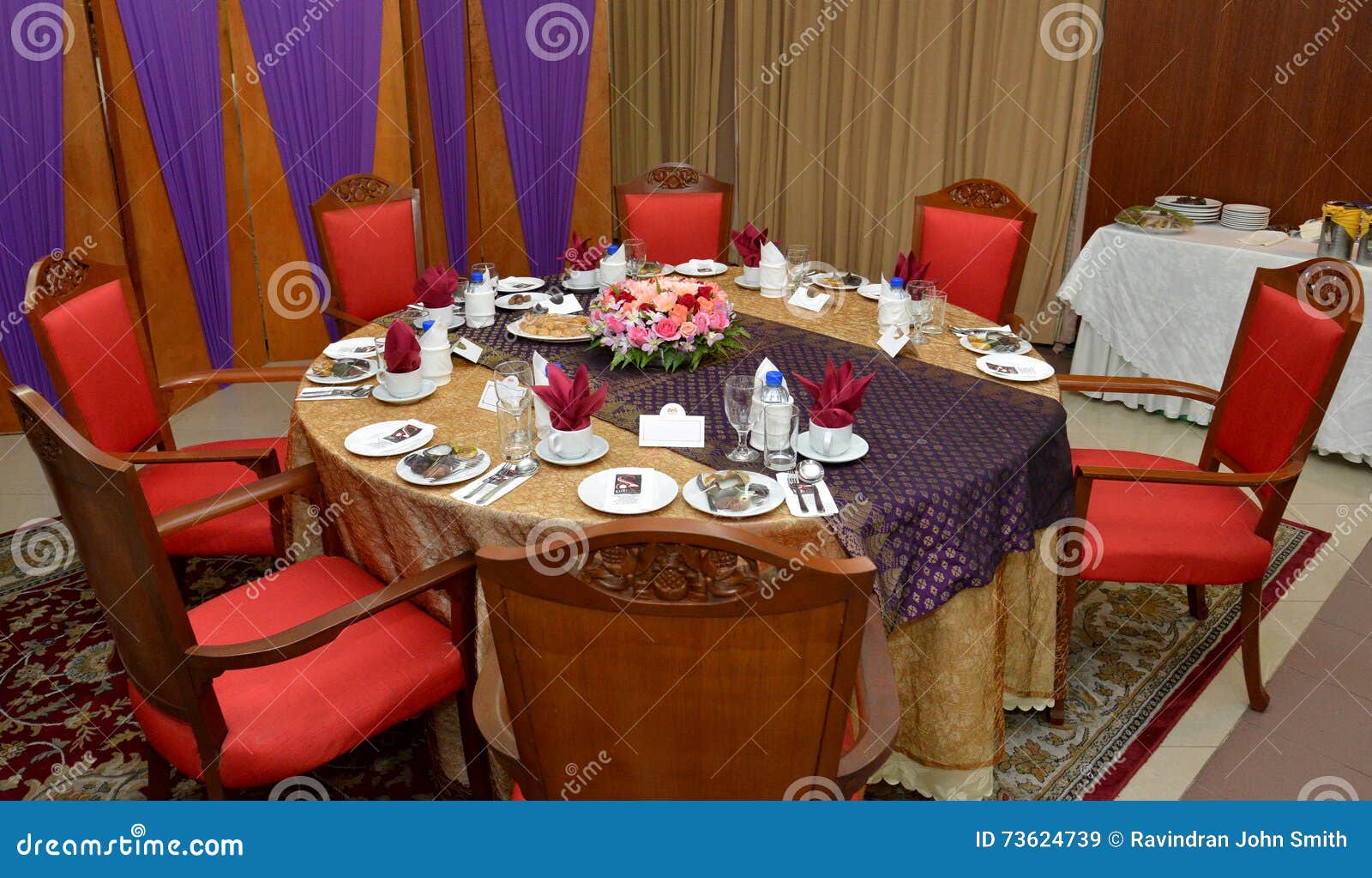 Table Set Up editorial stock image. Image of chair, malaysian - 73624739