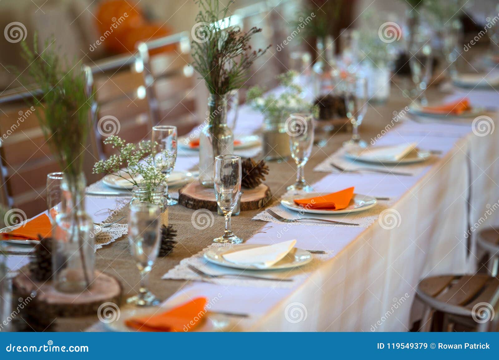 Natural Feel Table Set Up stock image. Image of interior - 119549379