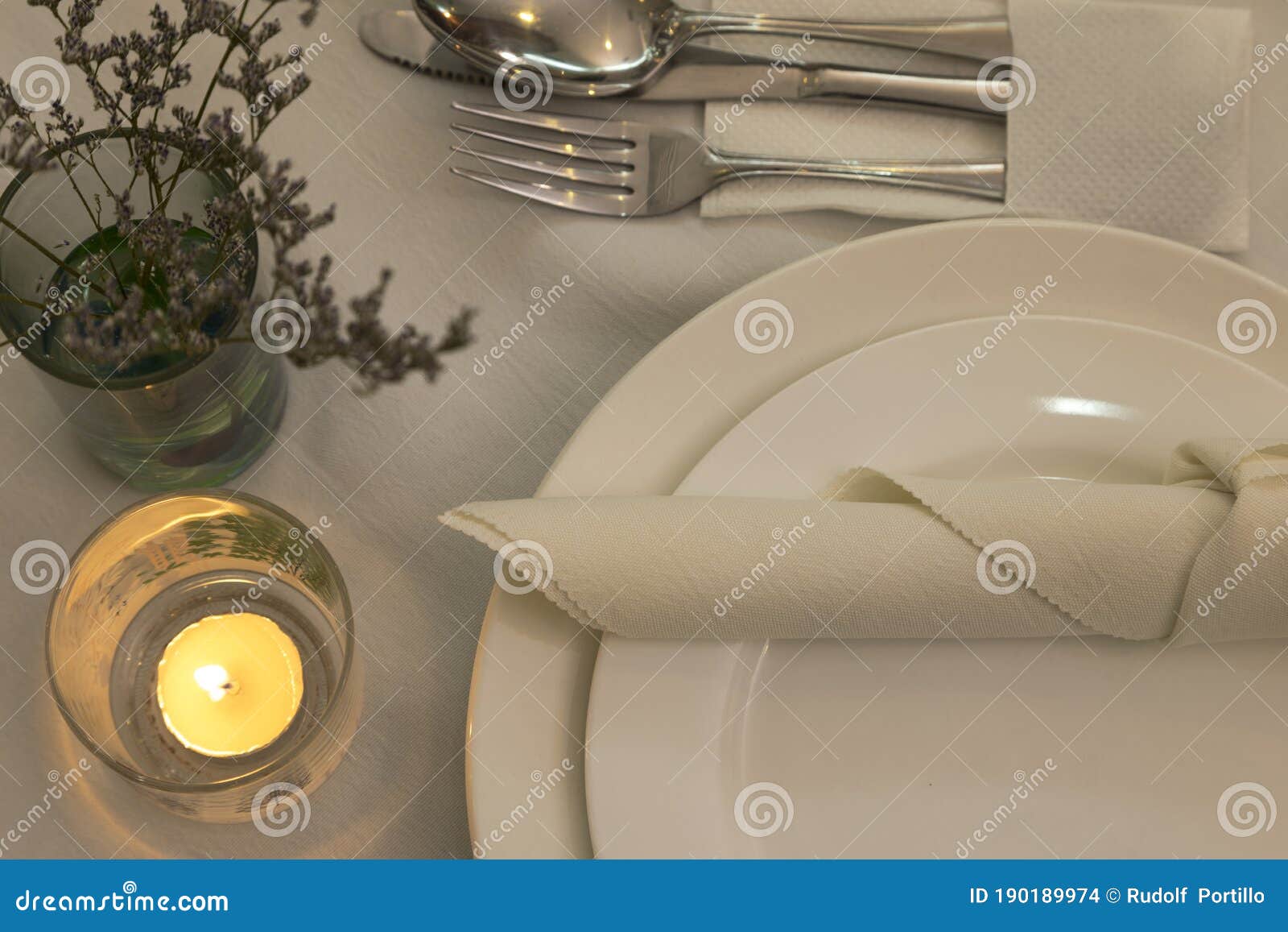 Fine dining table setup stock photo. Image of dining - 190189974