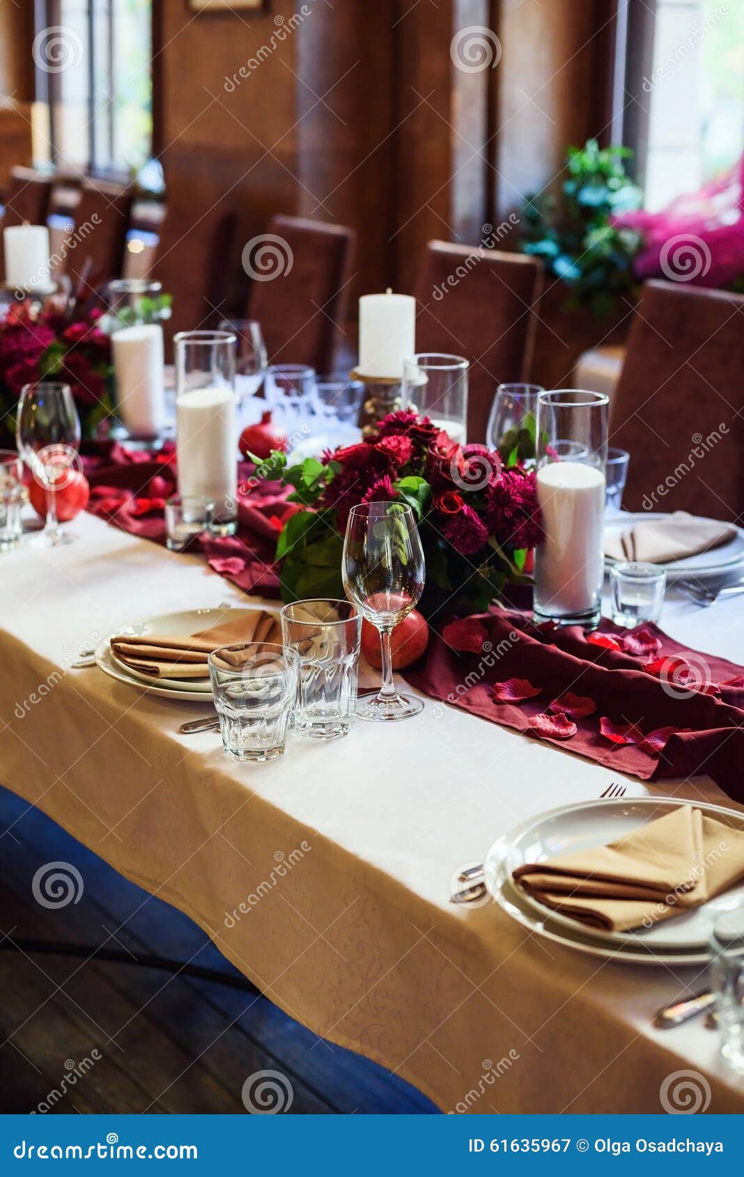 Table Set for Wedding or Another Catered Event Dinner Stock Image ...
