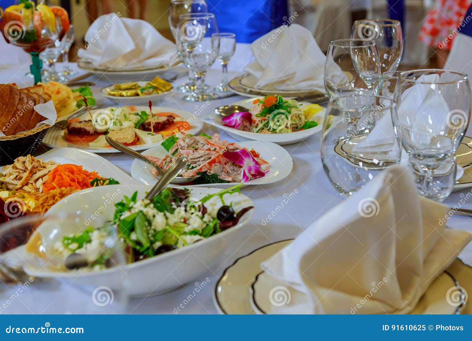 Table Set for Wedding or Another Catered Event Dinner Stock Image ...