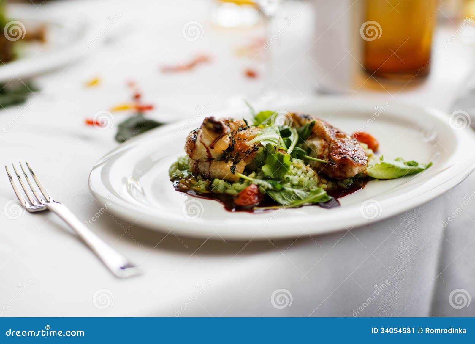 Table Set for Wedding or Another Catered Event Dinner. Stock Image ...