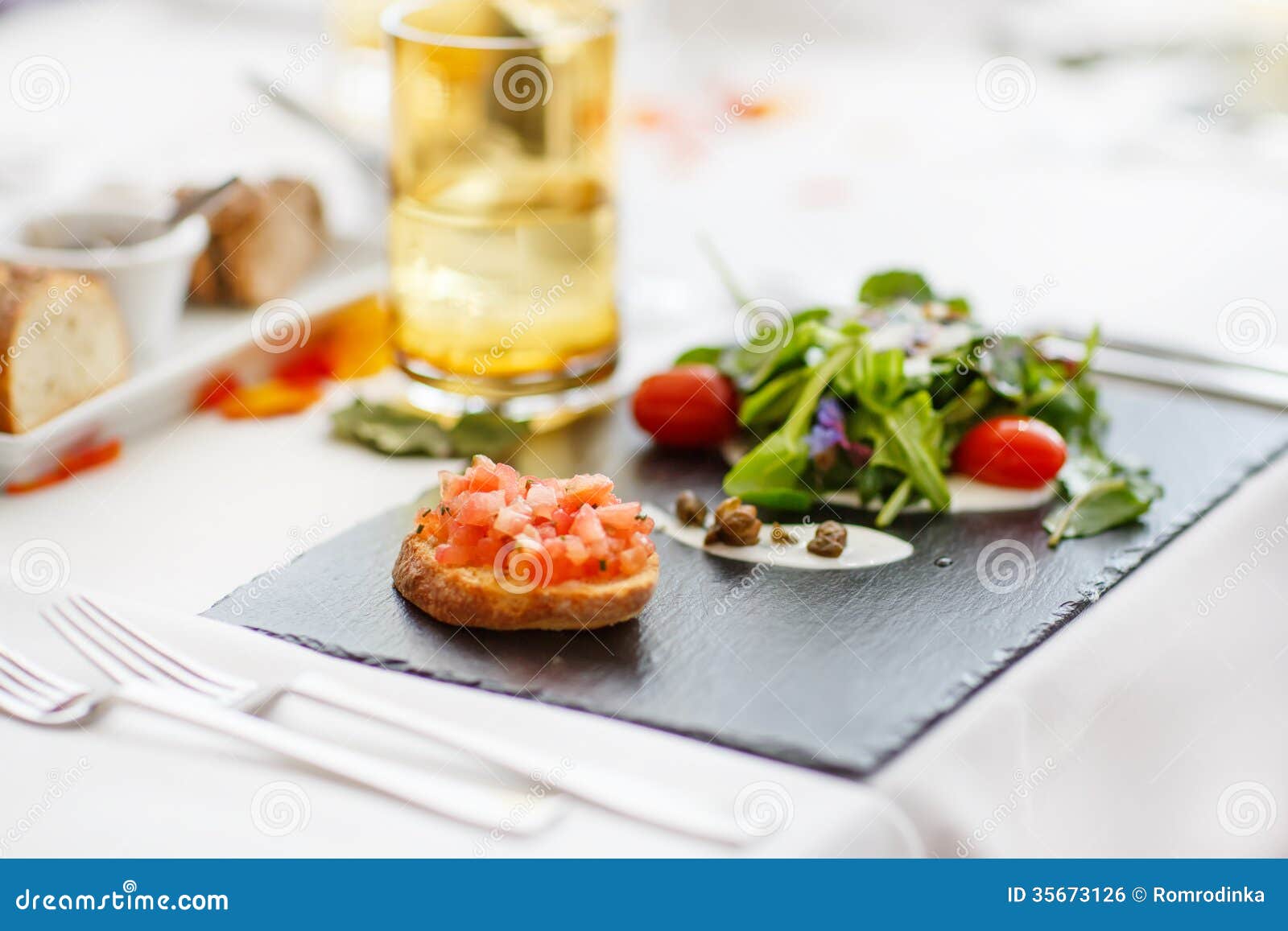 Table Set for Wedding or Another Catered Event Dinner. Stock Photo ...