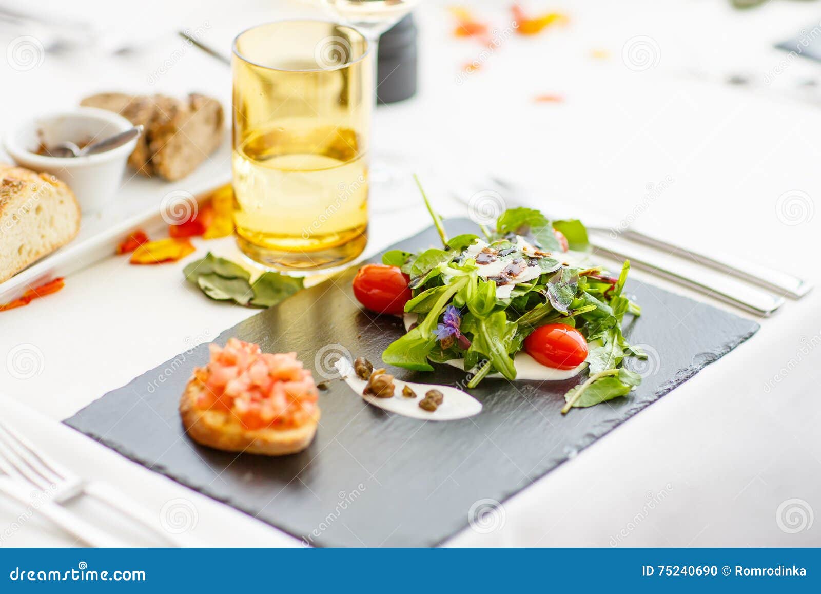 Table Set for Wedding or Another Catered Event Dinner. Stock Photo ...