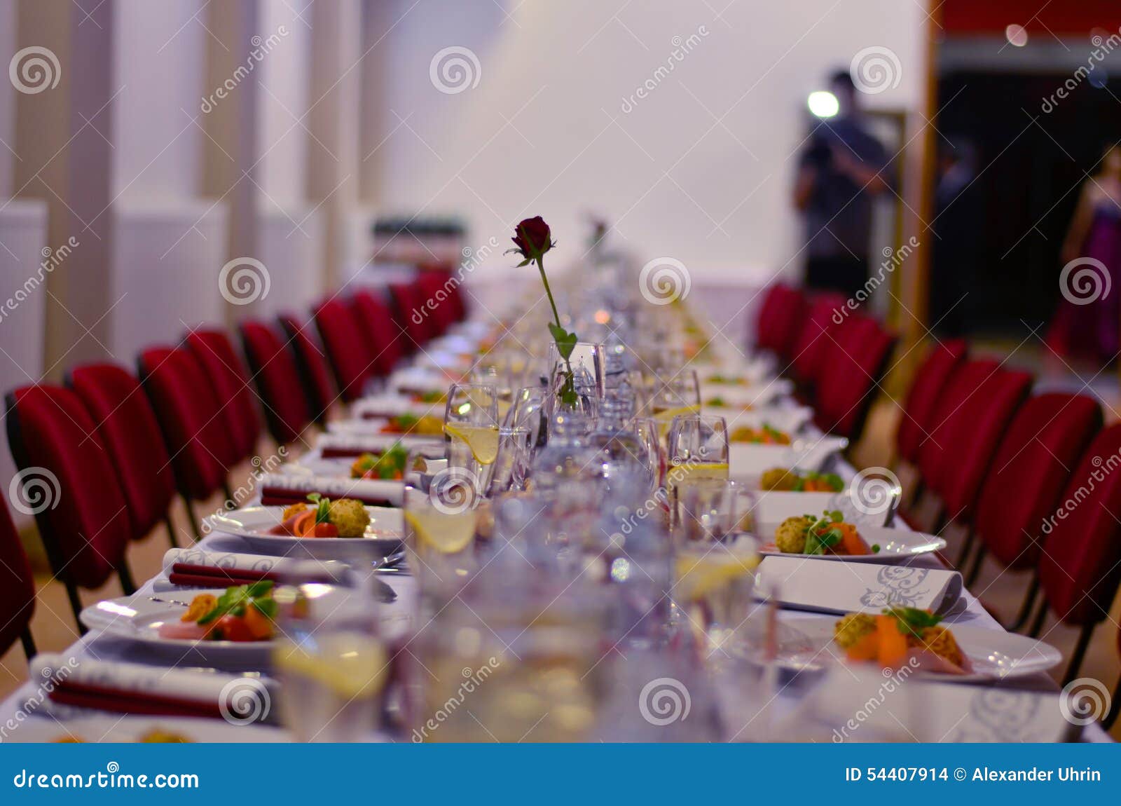 Table Set for Wedding or Another Catered Event Dinner Stock Photo ...