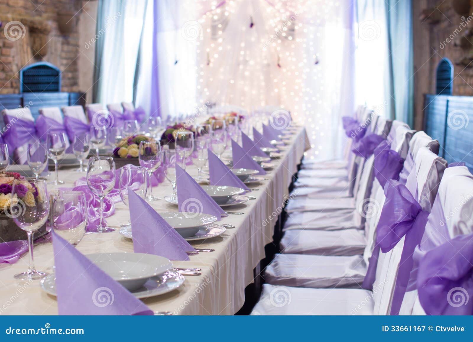 Table Set for Wedding or Another Catered Event Dinner Stock Image ...