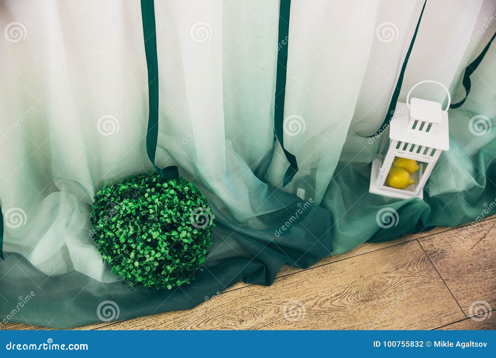 Table Set for Wedding or Another Event in Green Color Stock Photo ...