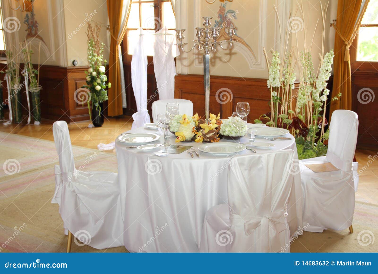 Table Set for a Wedding Dinner Stock Photo - Image of glass, formal ...