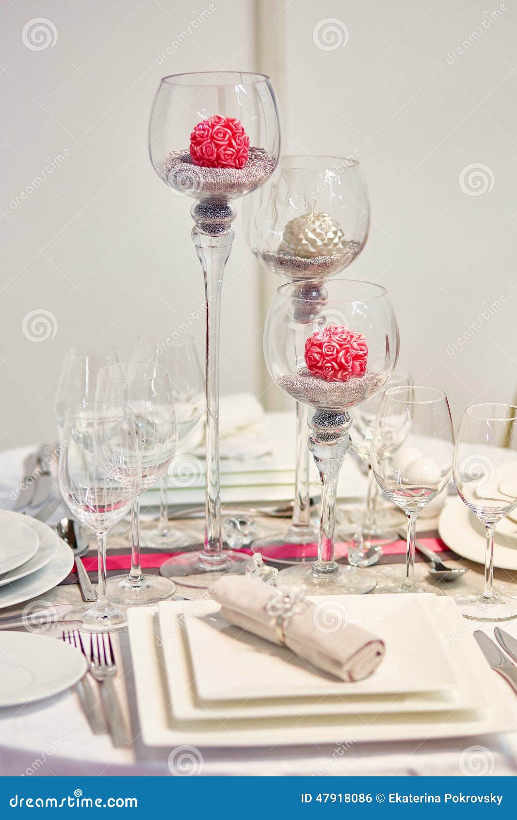 Table Set for Wedding Reception Stock Photo - Image of orchid, fork ...