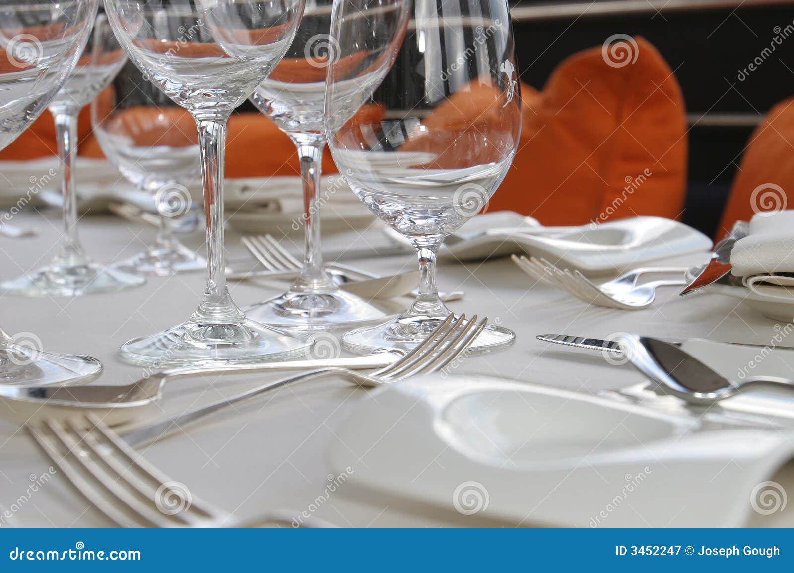 Table Setting stock image. Image of silver, close, glasses - 3452247