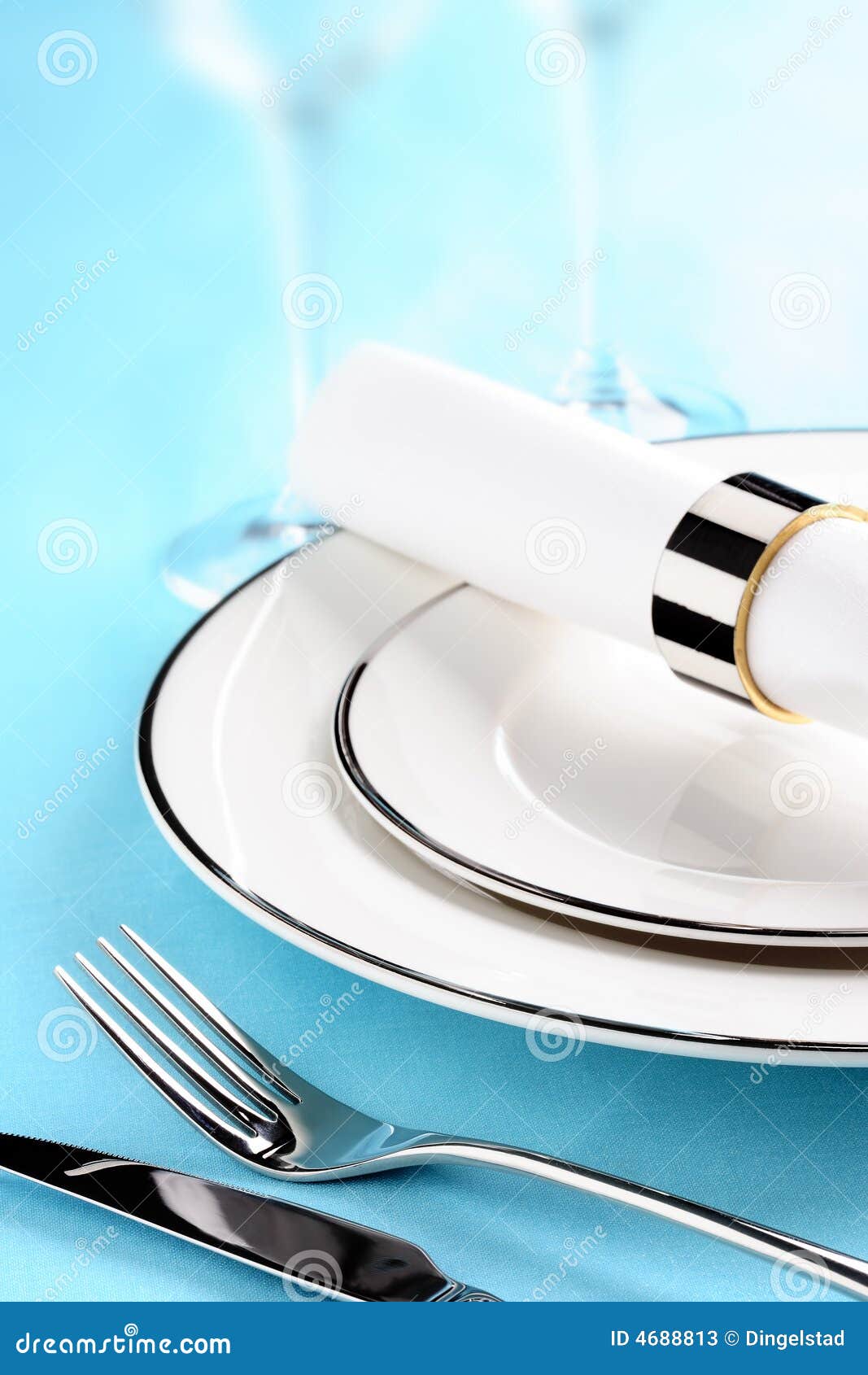 Table setting stock image. Image of napkin, bistro, elegant - 4688813