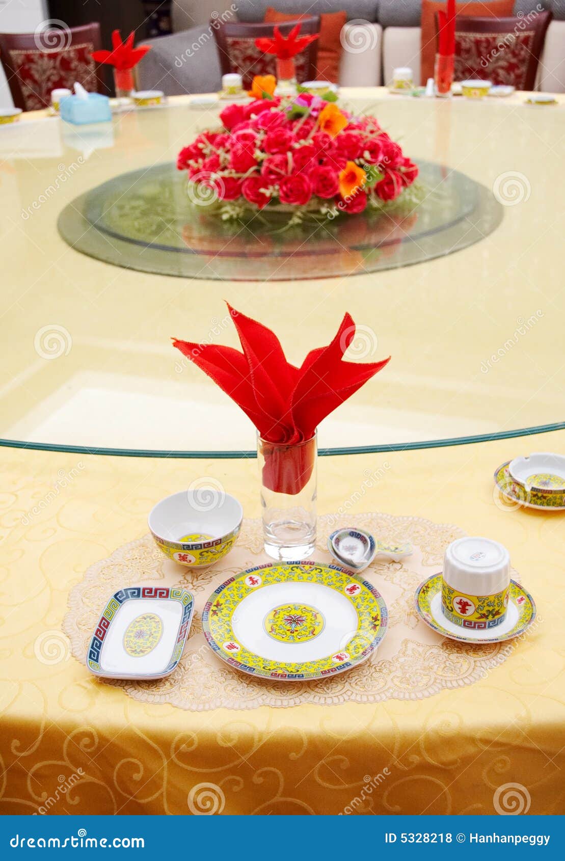 Table setting stock photo. Image of napkin, china, dinner - 5328218