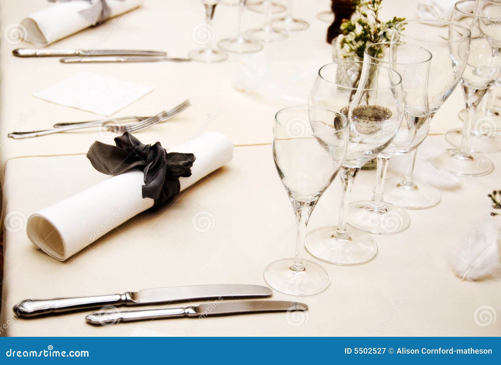 Table Setting stock image. Image of table, cutlery, menu - 5502527