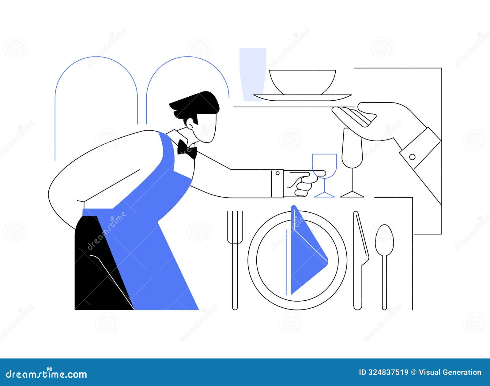Table Setting Abstract Concept Vector Illustration. Stock Illustration ...