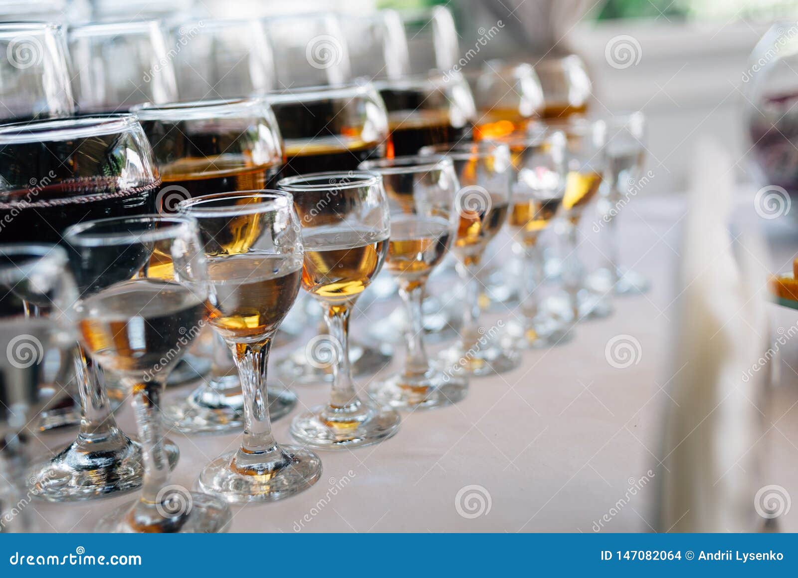 Table Setting with Alcohol for a Buffet Table Stock Photo - Image of ...