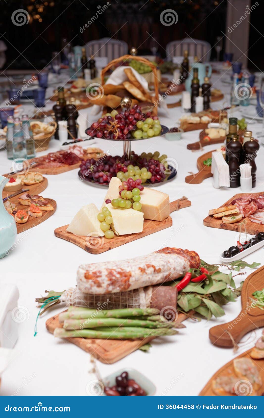 Table Setting for a Banquet Stock Photo - Image of wurst, wooden: 36044458