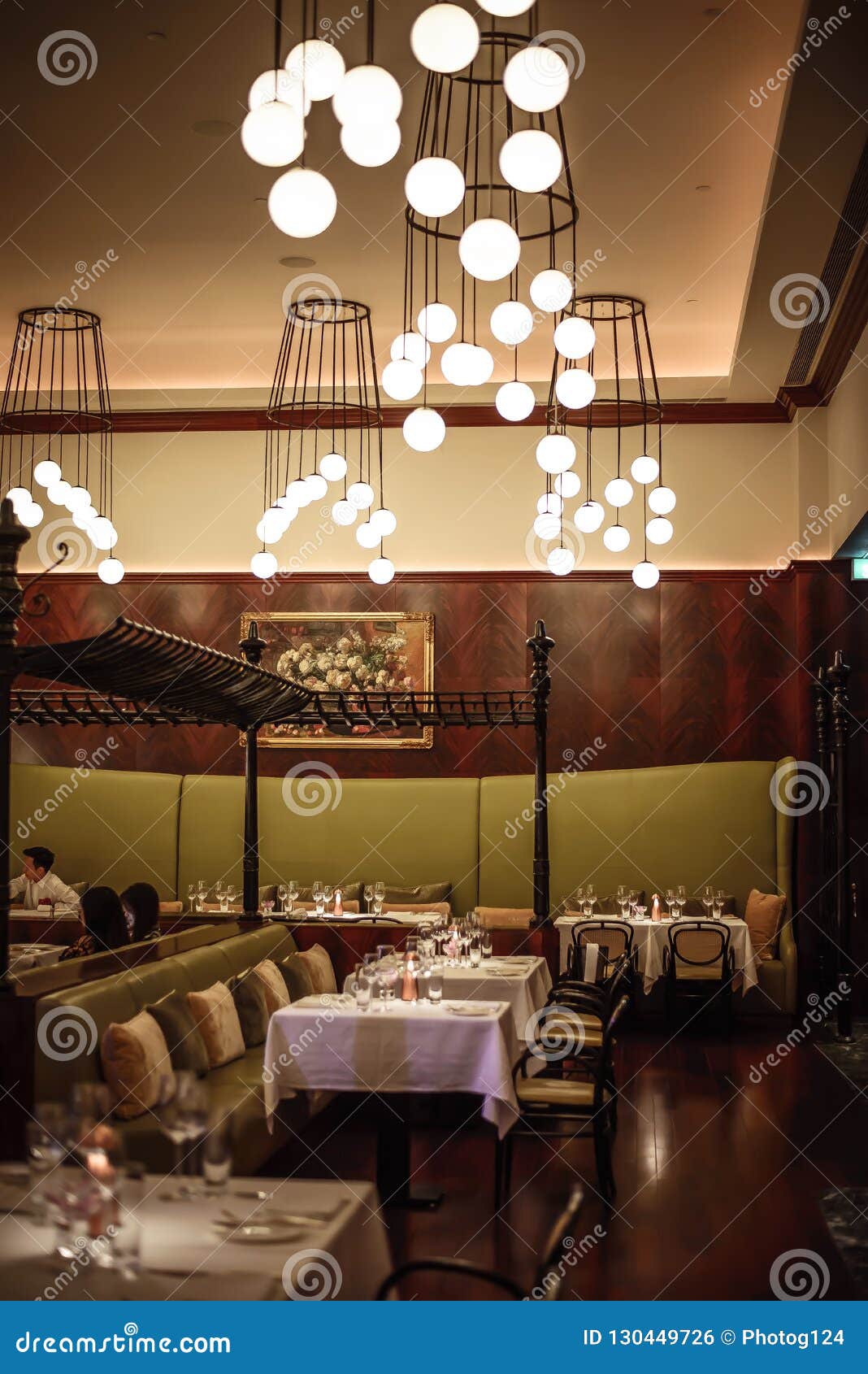 Table Setting in Beautiful European Restaurant Stock Photo - Image of ...