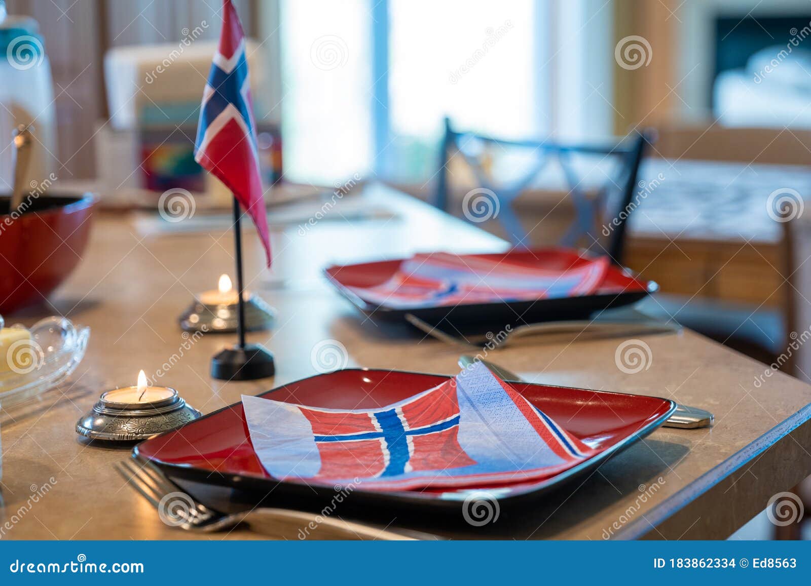 Table Setting Celebrating Norwegian Syttende Mai May 17 Stock Photo ... Table Setting Celebrating Norwegian Syttende Mai May 17 Stock Photo ...
