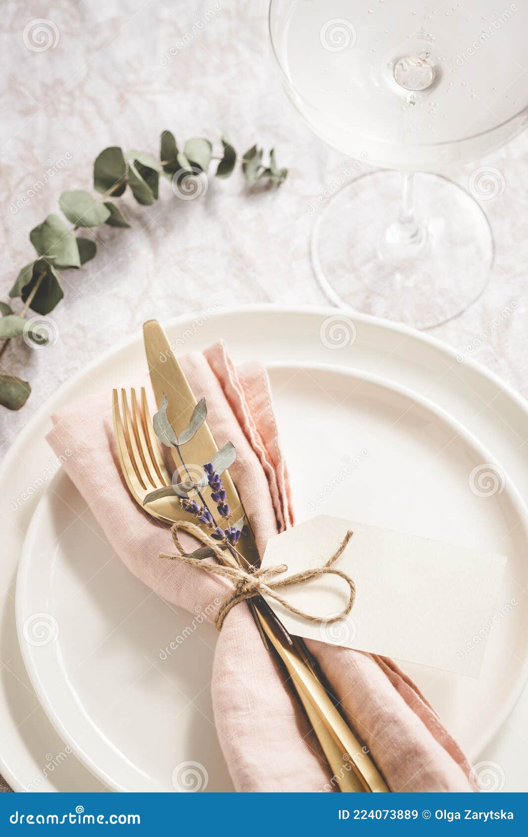 Table Setting Details on White Plates. Stock Image - Image of ...