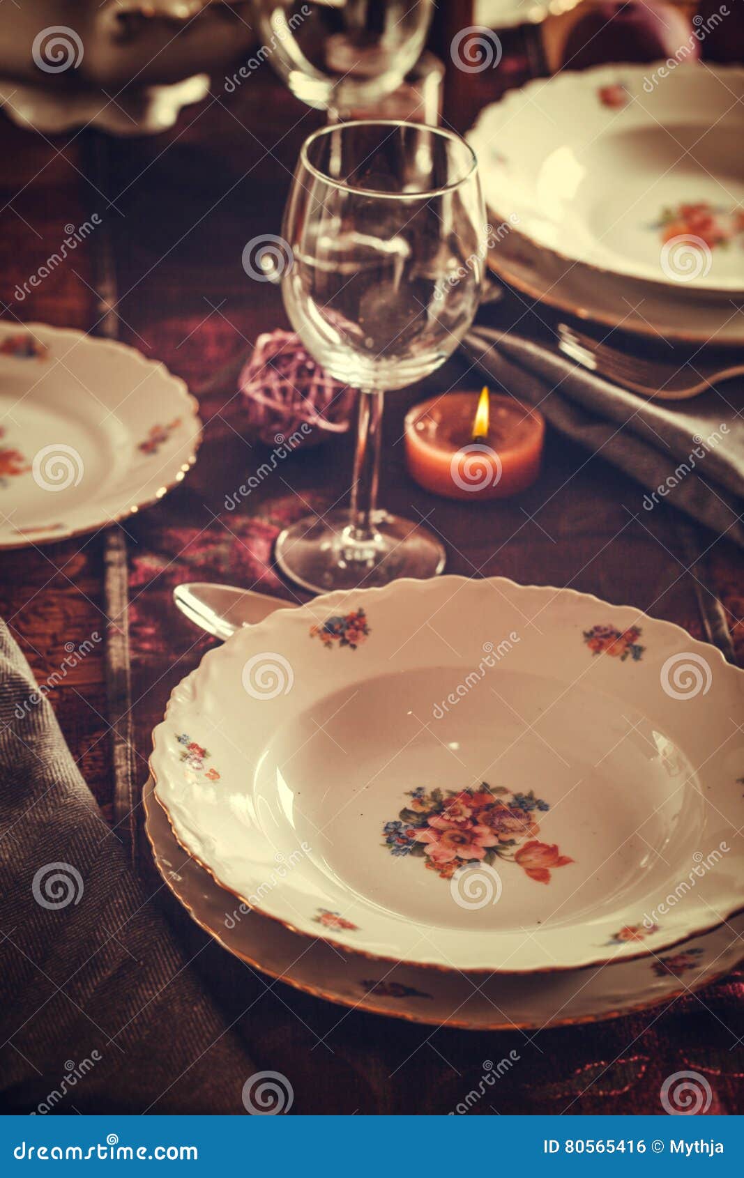 Table setting for dinner stock photo. Image of cloth - 80565416