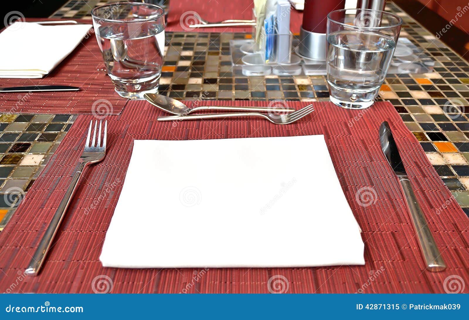 Hotel table setting stock image. Image of cutlery, hotel - 42871315