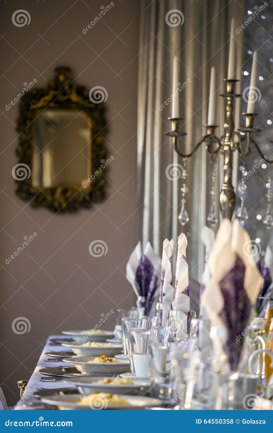 Table Setting in an Elegant Restaurant . Stock Photo - Image of glass ...