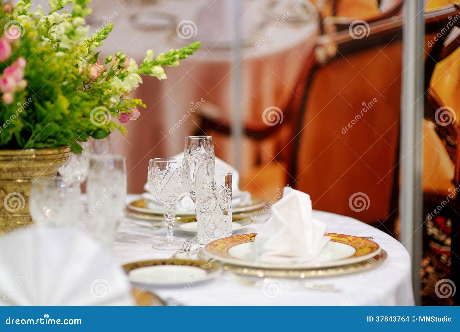 Table Setting for an Event Party Stock Photo - Image of candle, menu ...