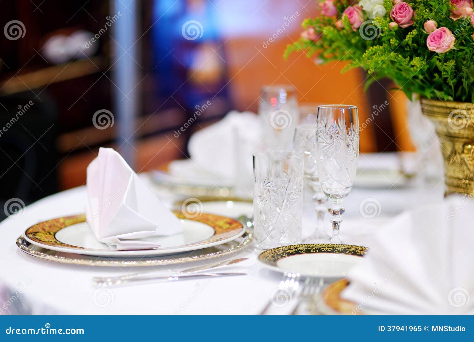Table Setting for an Event Party Stock Image - Image of banquet, lunch ...