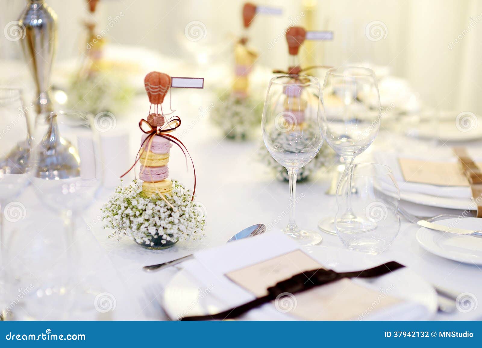 Table Setting for an Event Party Stock Photo - Image of dishes, banquet ...