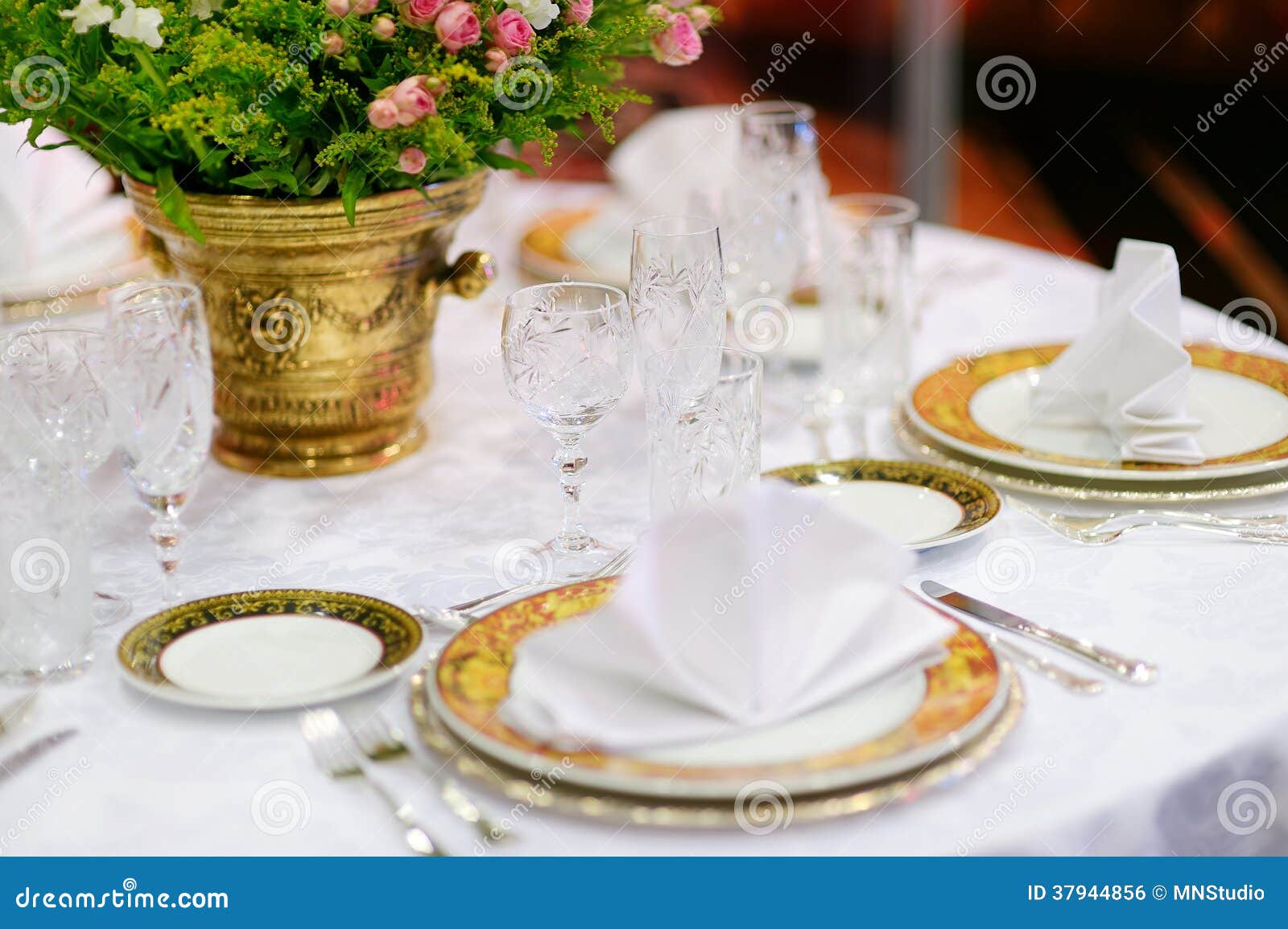 Table Setting for an Event Party Stock Photo - Image of arrangement ...
